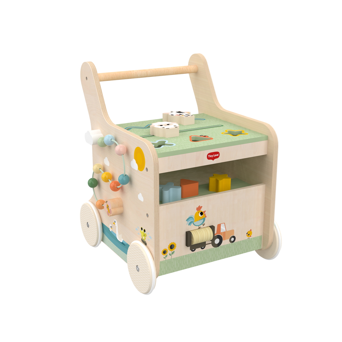 Farmers Funday Push & Play Wooden Walk Behind – Tiny Love